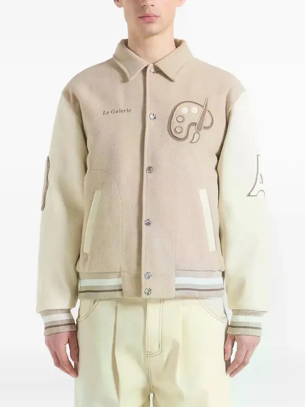 Manière De Voir Le Galerie Wool-blend Varsity Jacket - Neutrals