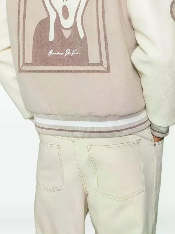 Manière De Voir Le Galerie Wool-blend Varsity Jacket - Neutrals