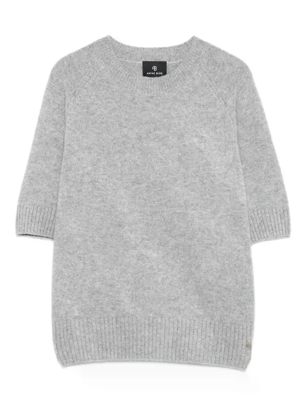 ANINE BING Short-sleeve Cashmere Sweater - Grey