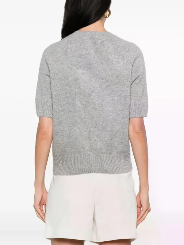 ANINE BING Short-sleeve Cashmere Sweater - Grey