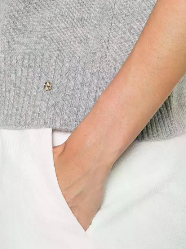 ANINE BING Short-sleeve Cashmere Sweater - Grey