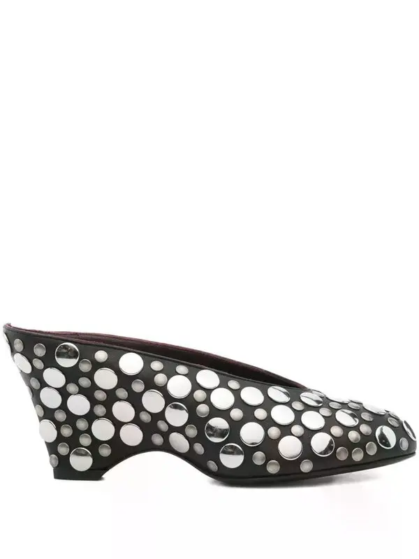 Khaite 70mm Metallic-studded Heeled Mules - Black