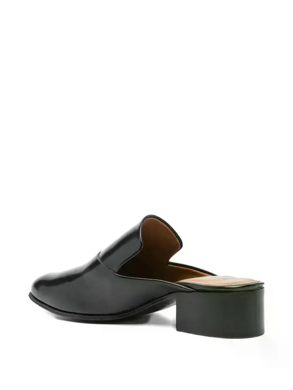 ANNE THOMAS 40mm Leather Block-heel Mules