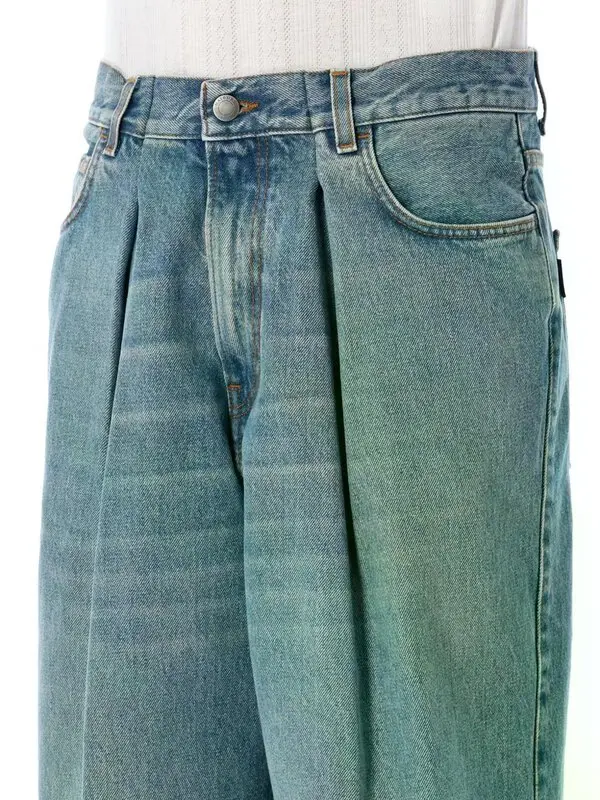 HAIKURE Candy Pleated Wide-leg Jeans - Blue
