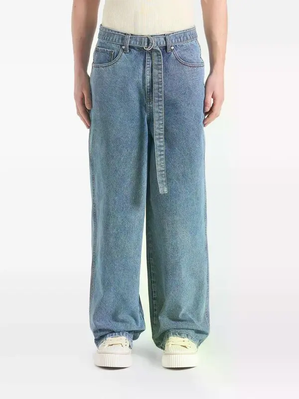 Manière De Voir Adam Wide Leg Belted Denim Jeans