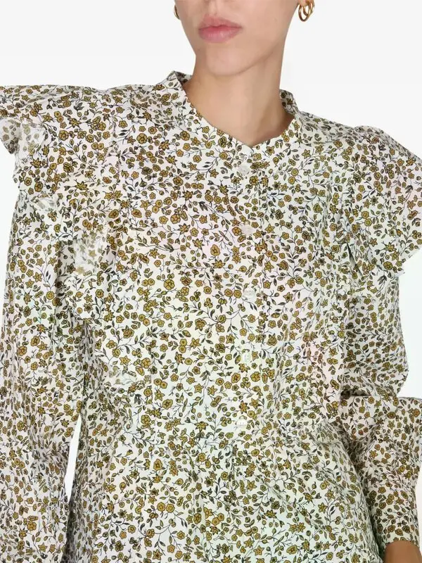 Baum Und Pferdgarten Floral Print Blouse With Ruffle Detail