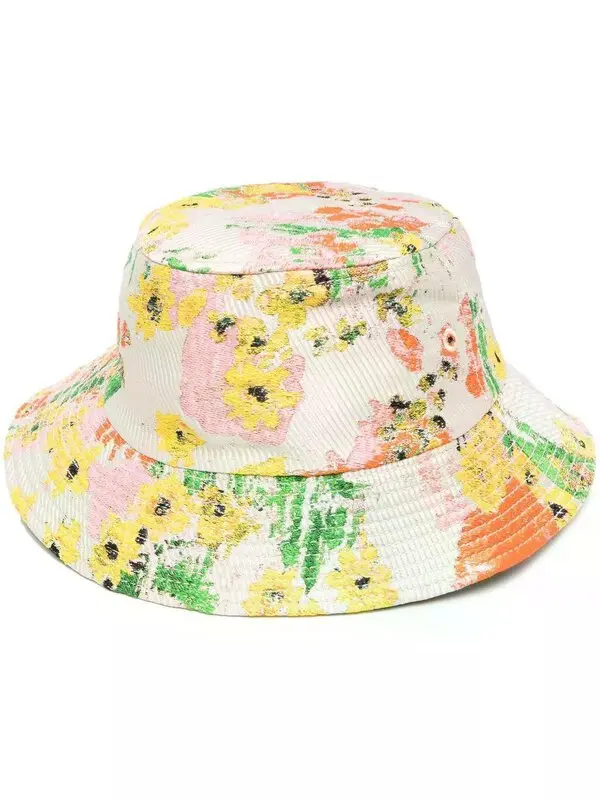 Stine Goya Merina Floral-print Bucket Hat - Neutrals