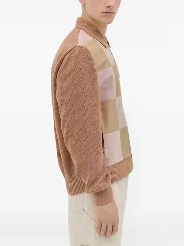 AWAKE NY Knitted-panel Suede Jacket