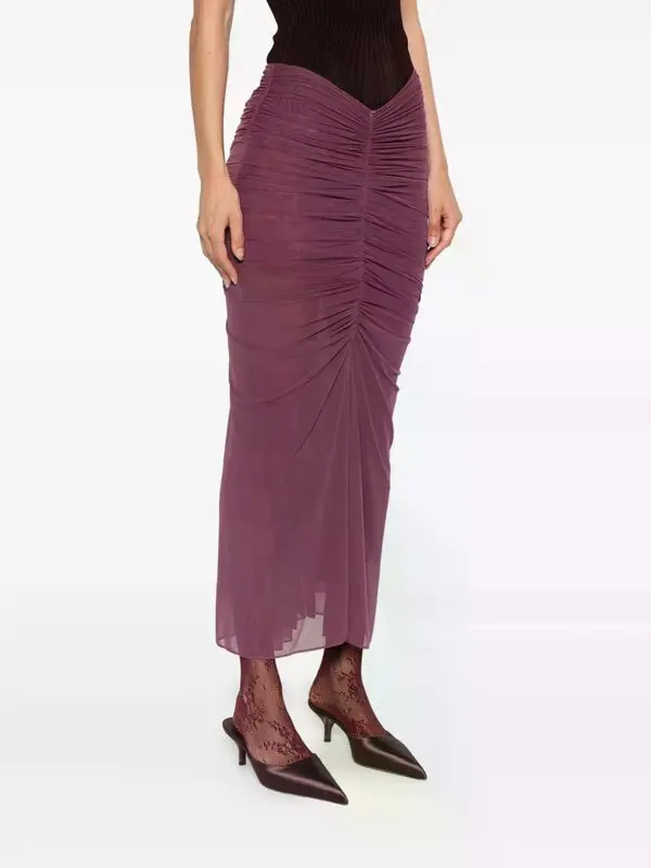 MUGLER Mesh Maxi Skirt - Purple