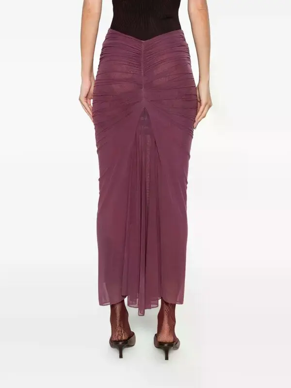 MUGLER Mesh Maxi Skirt - Purple