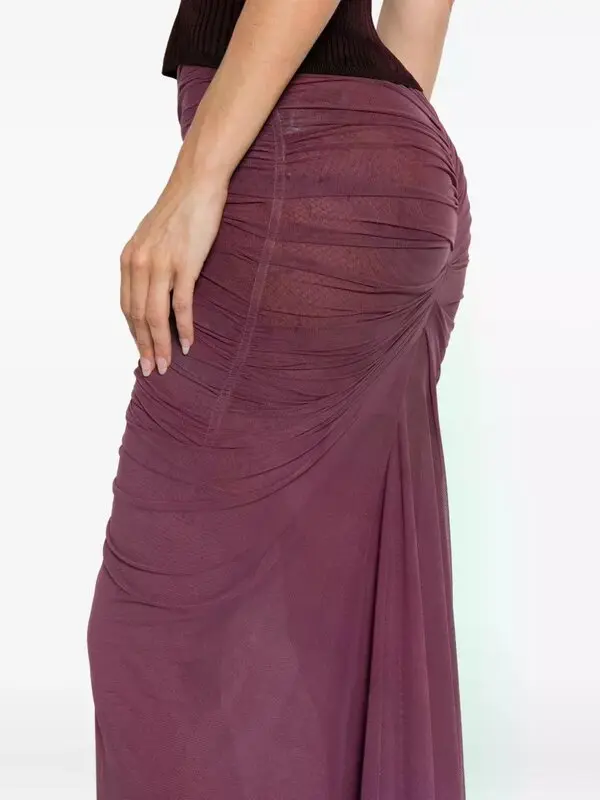 MUGLER Mesh Maxi Skirt - Purple