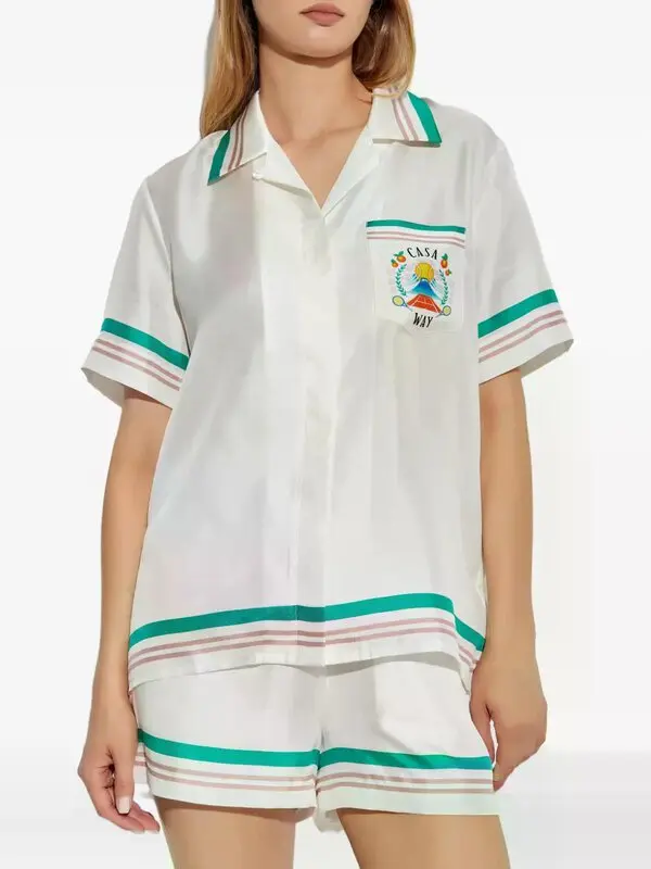 Casablanca Casa Way Silk Shirt - Neutrals
