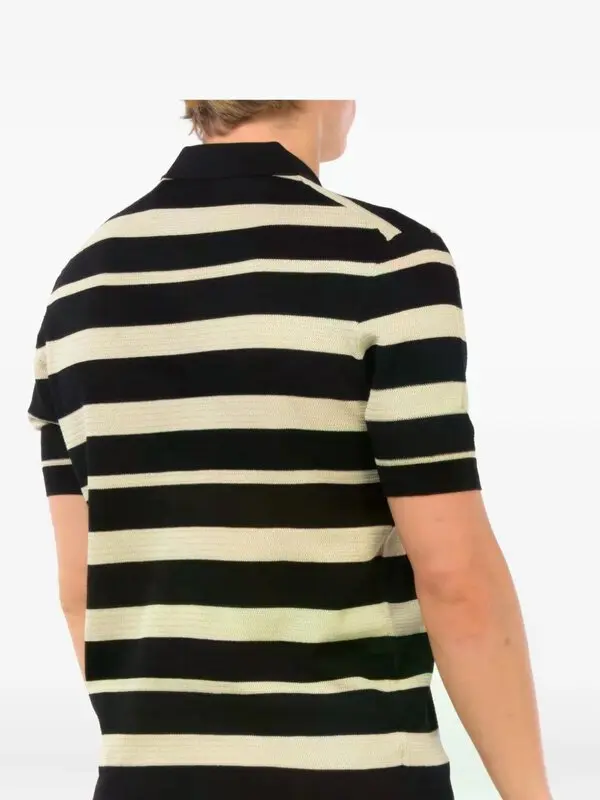 HOSIO Striped Short-sleeve Polo Shirt