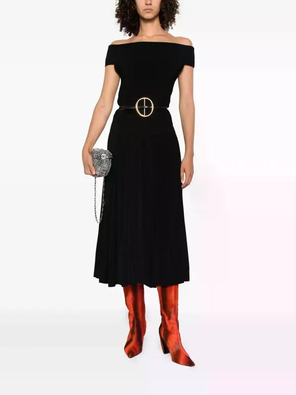 Norma Kamali Pleated Midi Skirt