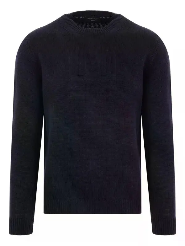 ROBERTO COLLINA Merino Wool Crew-neck Sweater - Blue