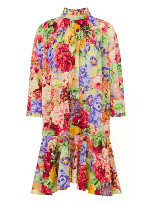 Moschino Floral-print Ruffled Mini Dress - Red