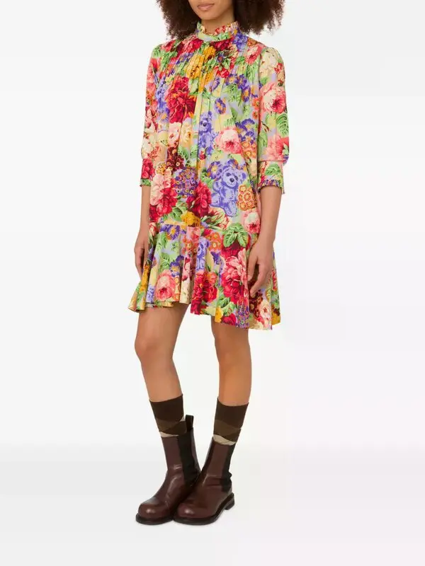 Moschino Floral-print Ruffled Mini Dress - Red