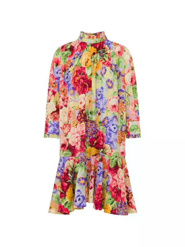 Moschino Floral-print Ruffled Mini Dress