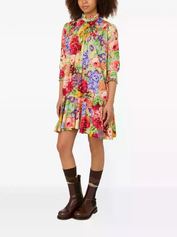 Moschino Floral-print Ruffled Mini Dress