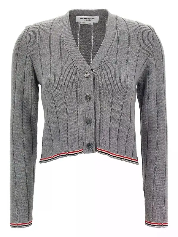 Thom Browne Ribbed V-neck Cardigan