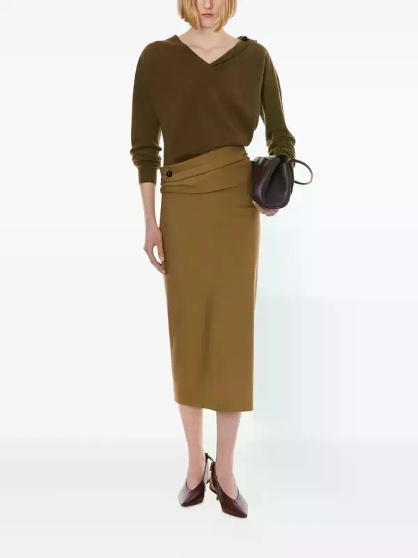 Alberta Ferretti Gathered Midi Skirt