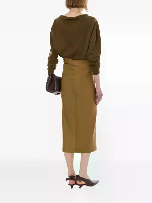 Alberta Ferretti Gathered Midi Skirt