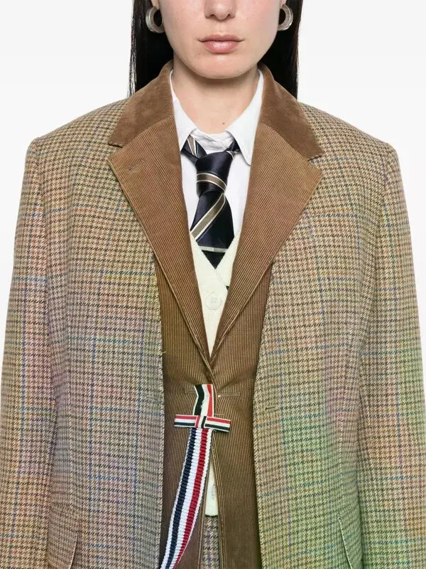 Thom Browne Checked Waistcoat And Blazer Set