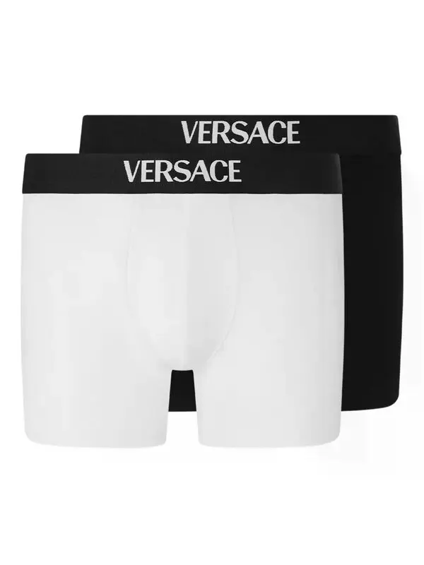 Versace Logo-waistband Boxer - Black