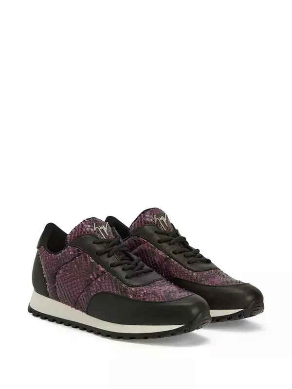 GIUSEPPE ZANOTTI Jimi Snakeskin Leather Sneakers - Black