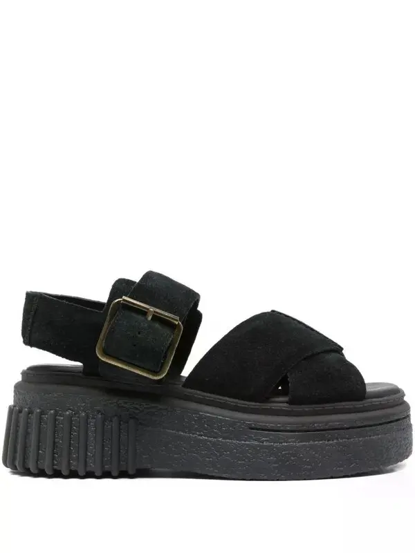 Clarks 50mm Buckle-fastening Platform Sandals - Black