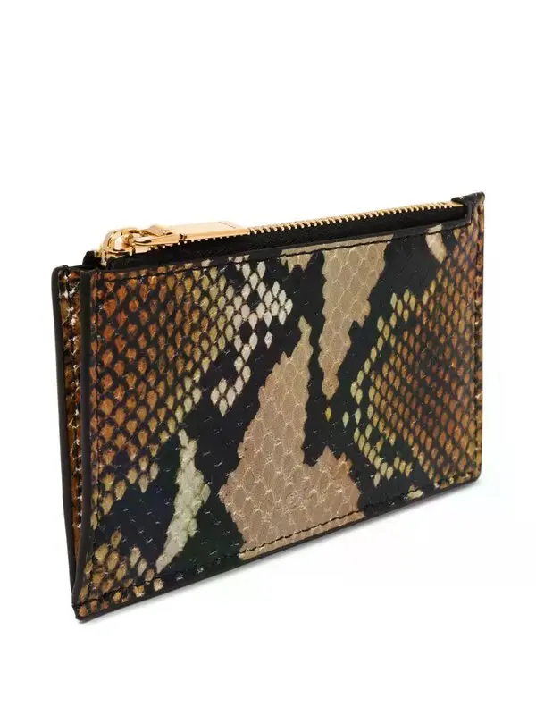 Alexander McQueen Snakeskin-pattern Zip Cardholder