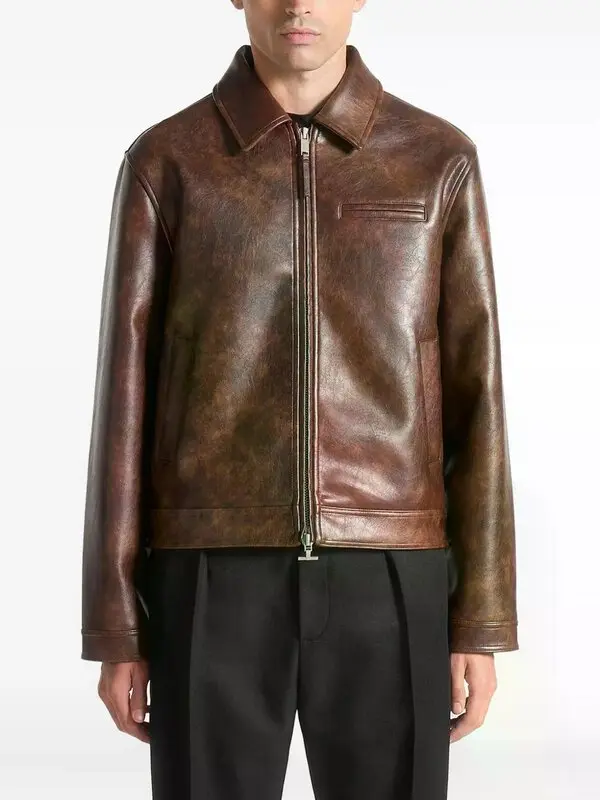 Manière De Voir Laurent Leather Jacket