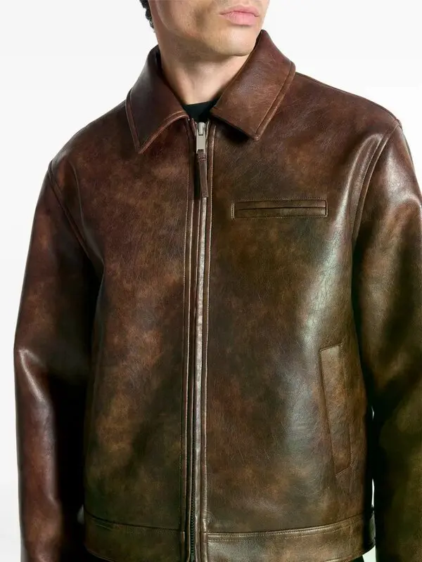 Manière De Voir Laurent Leather Jacket