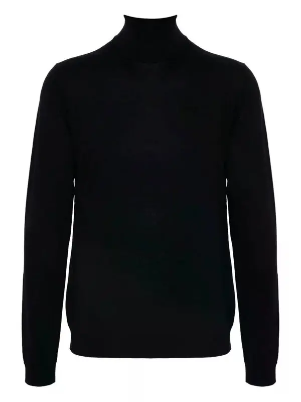 ROBERTO COLLINA Turtleneck Merino Wool Sweater - Black