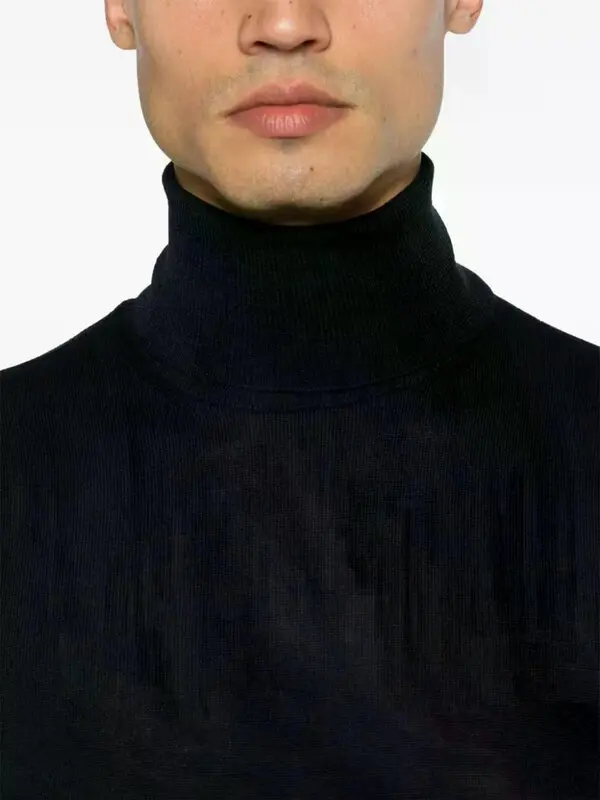 ROBERTO COLLINA Turtleneck Merino Wool Sweater - Black
