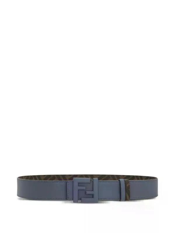 Fendi Ff-logo Leather Belt - Blue
