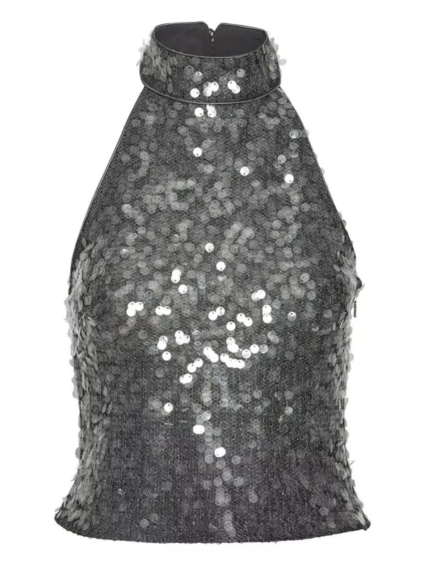ROTATE BY BIRGER CHRISTENSEN Sequin Halter-neck Top