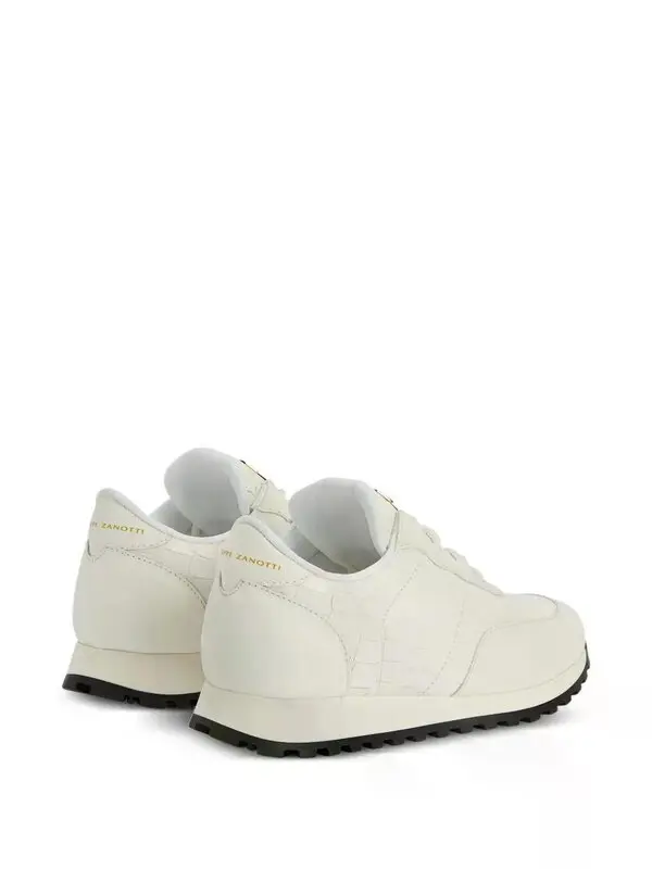 GIUSEPPE ZANOTTI Jimi Crocodile-effect Leather Sneakers - White
