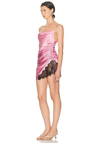 FLEUR DU MAL Silk Ruched Dress