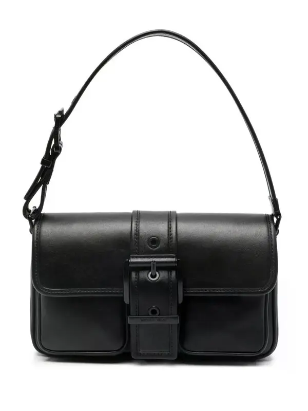 Michael Kors Colby Buckle Flap Shoulder Bag - Black