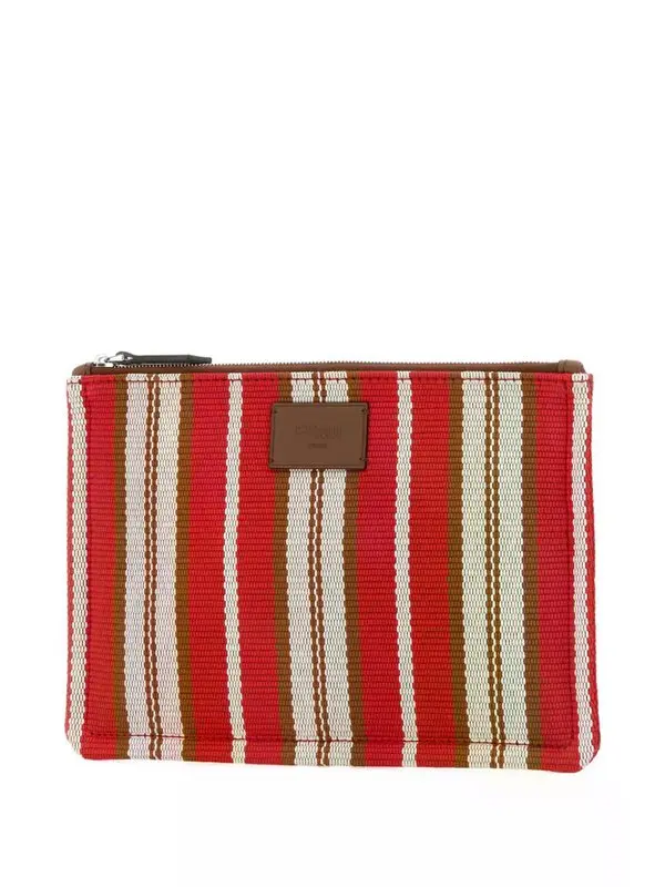 Fendi Small Striped Canvas Clutch