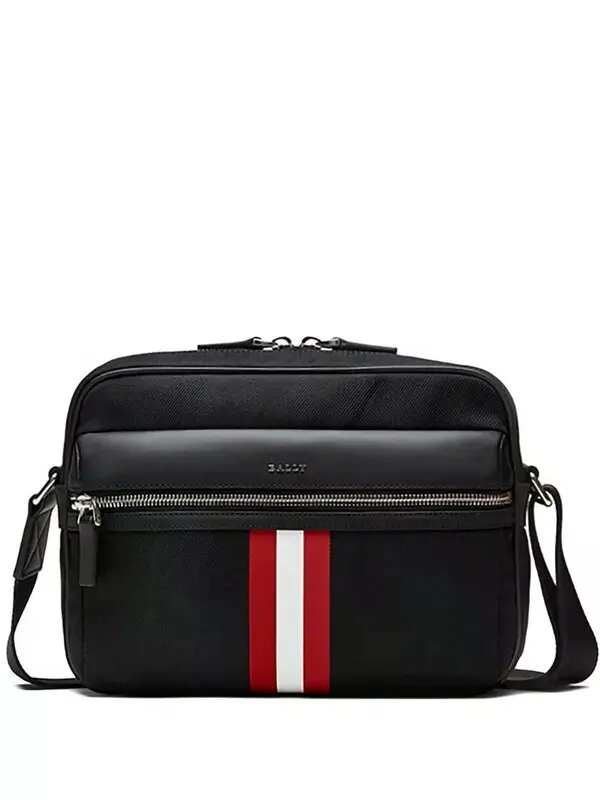 Bally Tharek Ribbon-detail Canvas Messenger Bag - Black