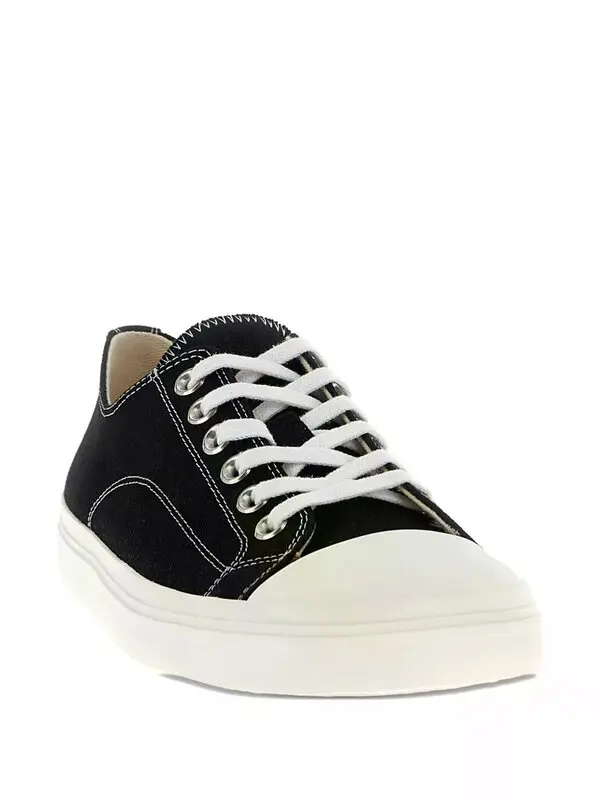 Moschino Edge Contrast-stitch Canvas Trainers - Black