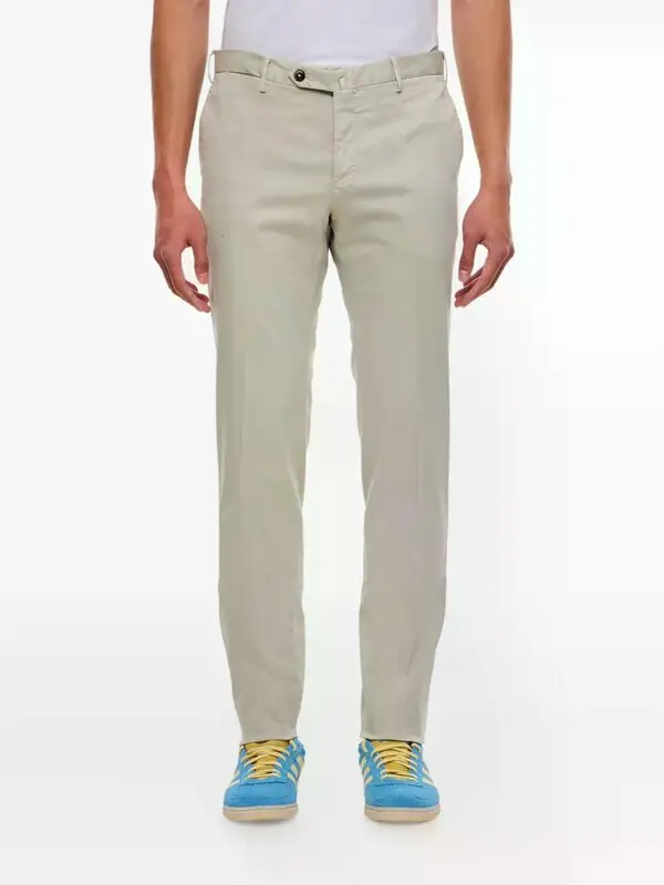 PT TORINO Flat-front Stretch-cotton Regular Trousers