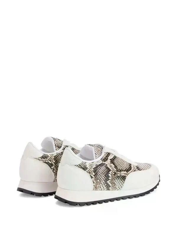 GIUSEPPE ZANOTTI Jim Snakeskin Leather Sneakers - Neutrals
