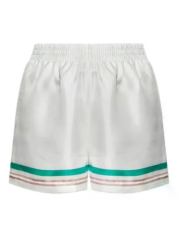 Casablanca Striped Silk Shorts