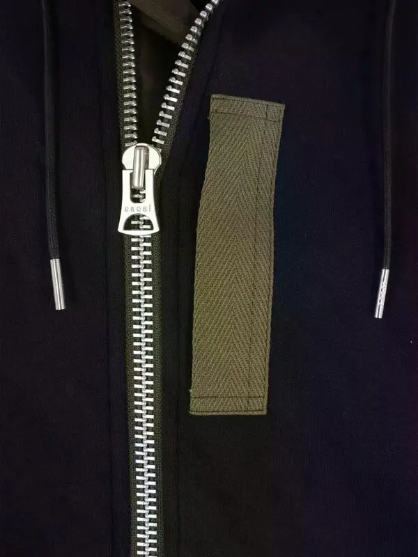 Sacai Zip-up Cotton-blend Hoodie