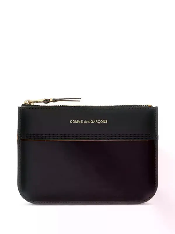 Play Comme Des Garcon Logo Zip Wallet - Black