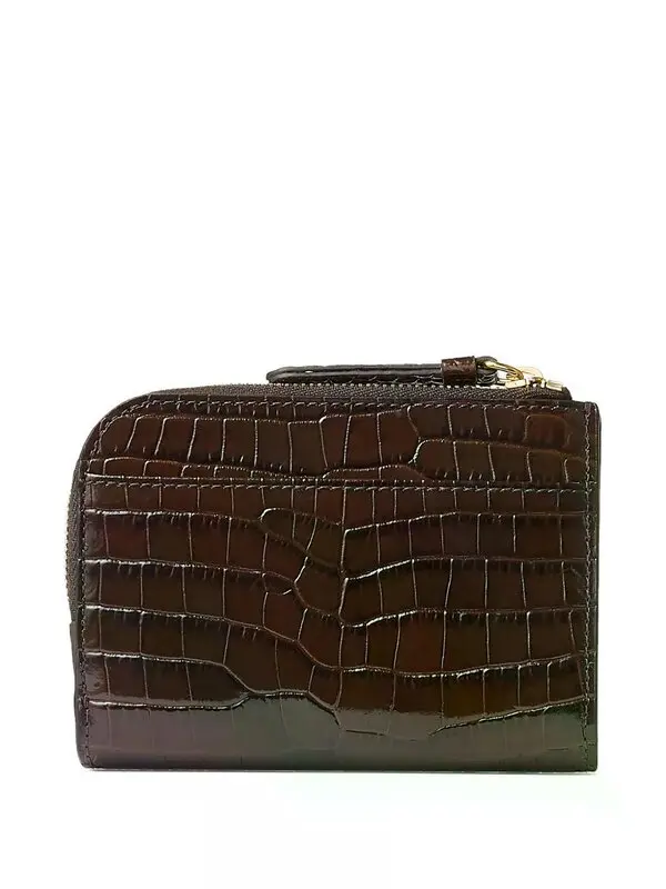JIMMY CHOO Crocodile-effect Zip Wallet