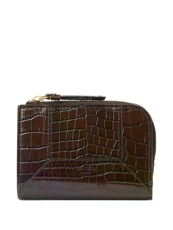 JIMMY CHOO Crocodile-effect Zip Wallet